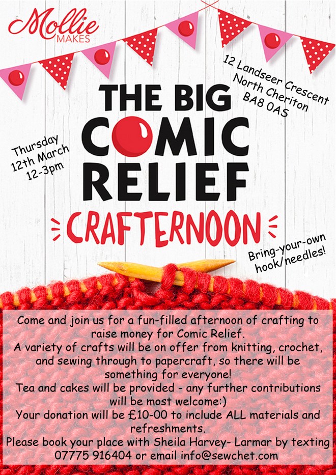 More Projects For Comic Relief’s Crafternoon | Sewchet